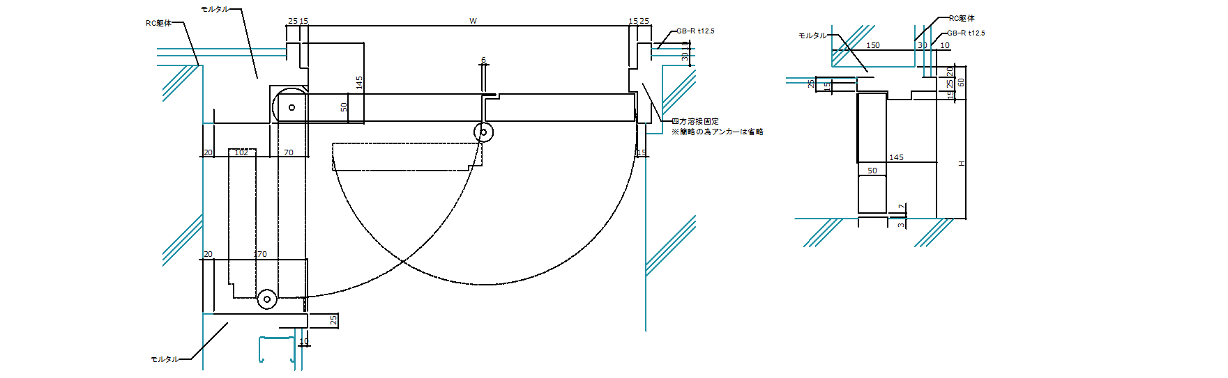 常開防火戸・引戸 基本納まり詳細図集CADデータ | CAD素材.com